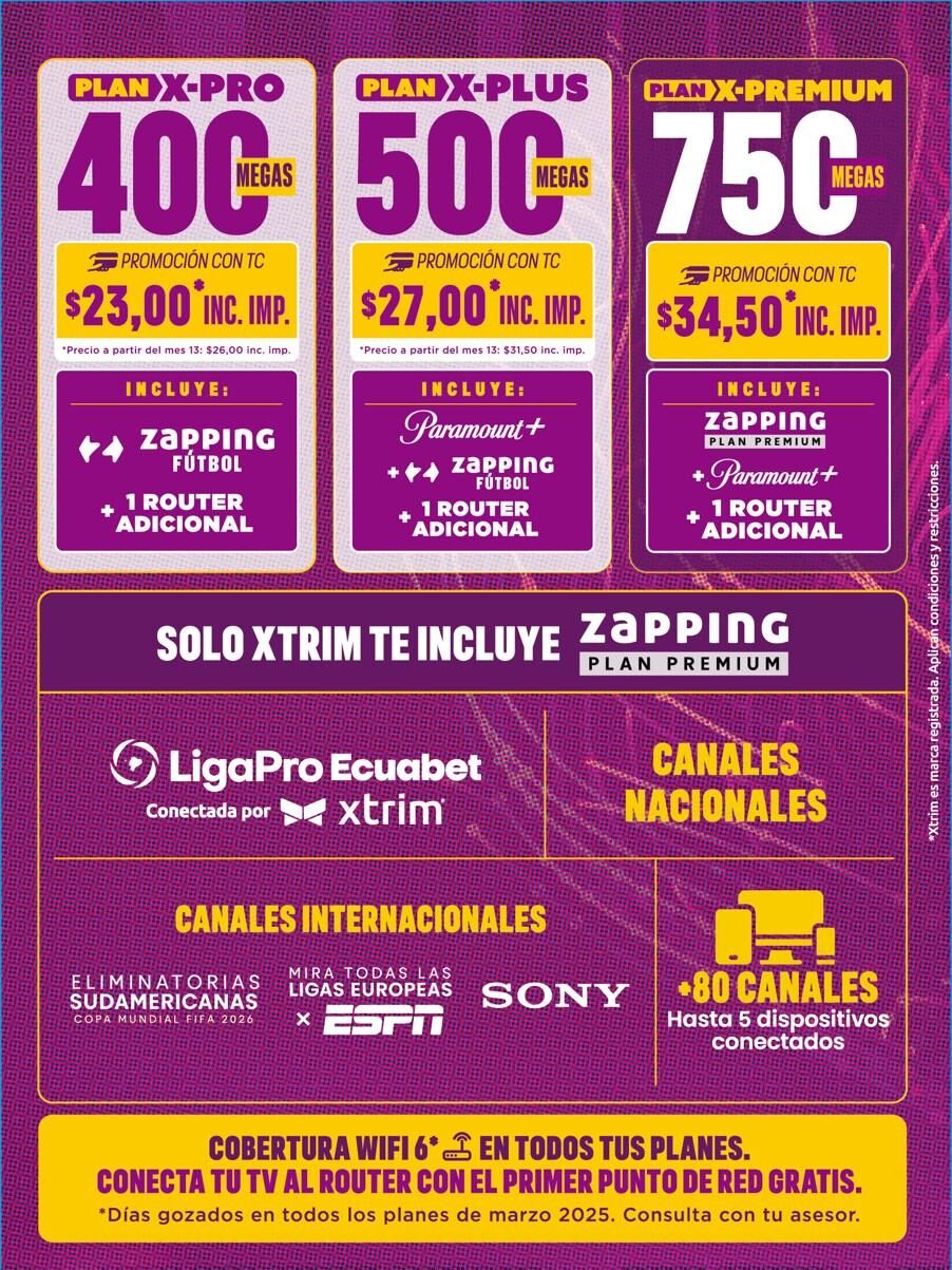 PLANES DE INTERNET - servicio de internet xtrim fibra optica